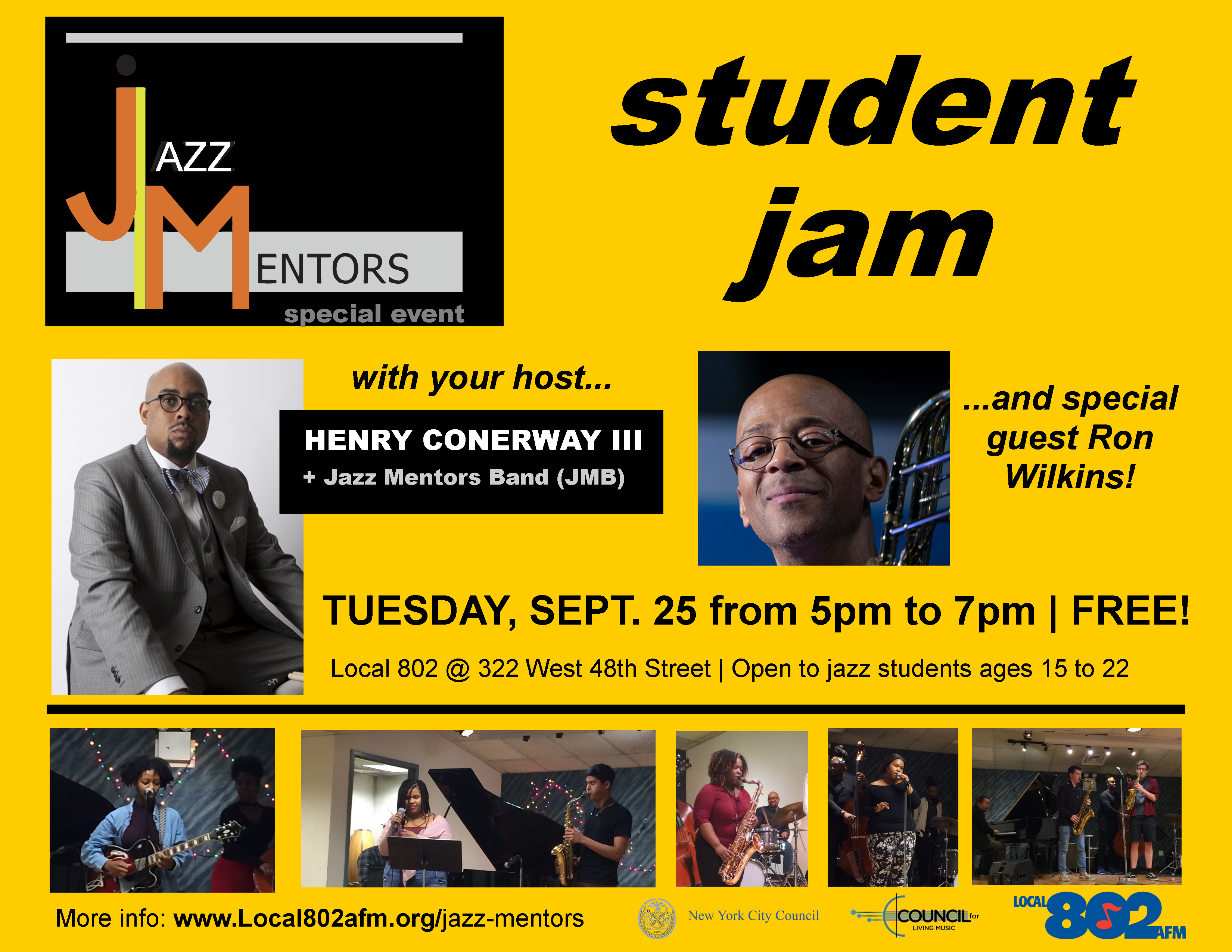 Jazz Mentors Student Jam | Local 802 AFM